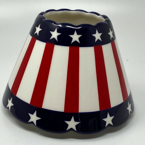Yankee Candle Accents Yankee Candle Ceramic Jar Shade Red White